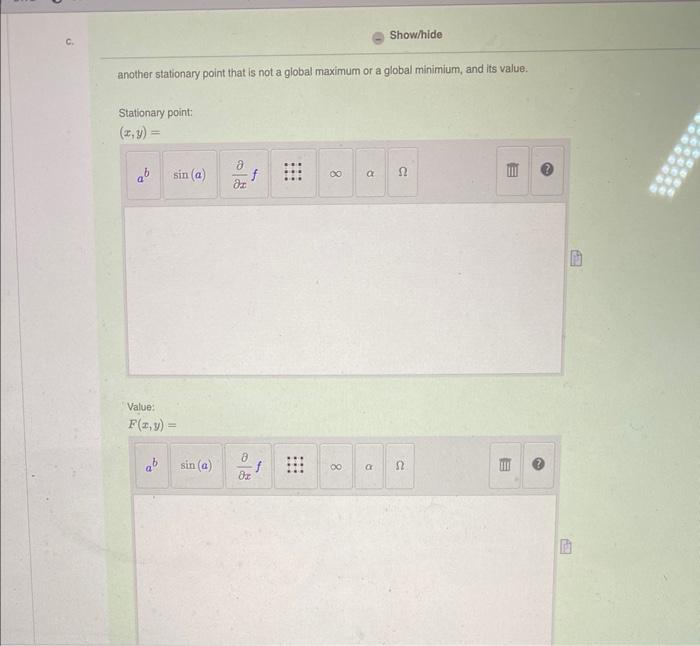 Solved Format: - If your answer is a point, enter it in the | Chegg.com