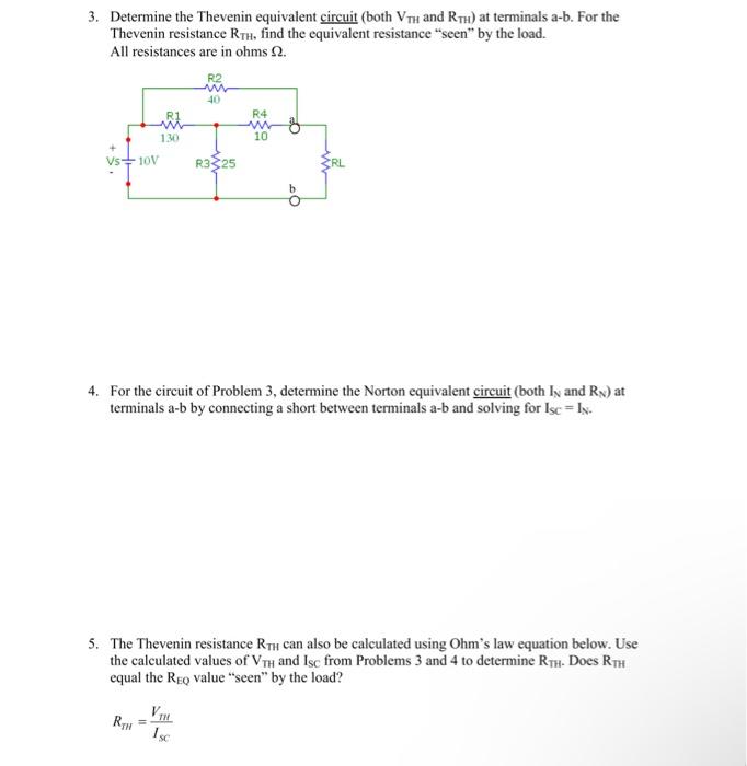 Solved 3. Determine the Thevenin equivalent circuit (both | Chegg.com