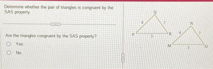 Solved Determine whether the pair of triangles is congruent | Chegg.com