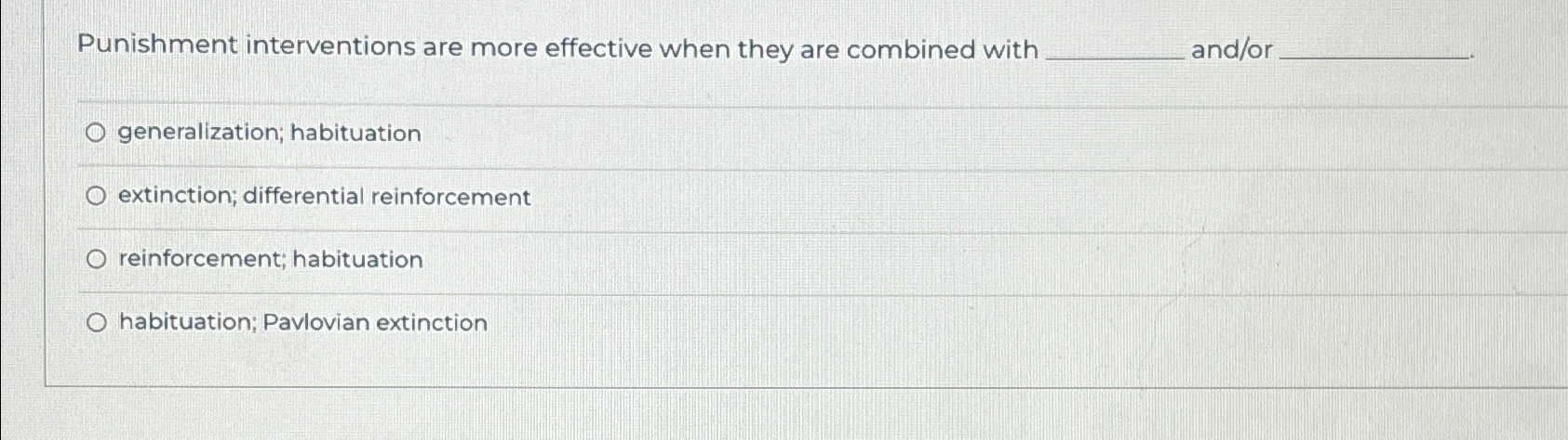 Solved Punishment interventions are more effective when they | Chegg.com