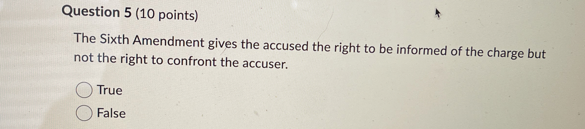 Solved Question 5 (10 ﻿points)The Sixth Amendment gives the | Chegg.com