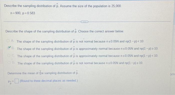 Solved Describe the sampling distribution of p^. Assume the | Chegg.com