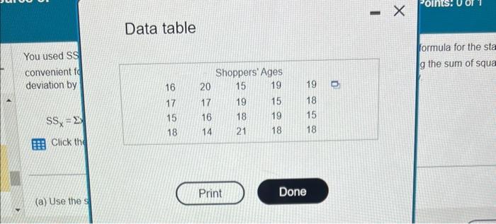 Solved You used SSx=Σ(x−x)2 when calculating variance and | Chegg.com