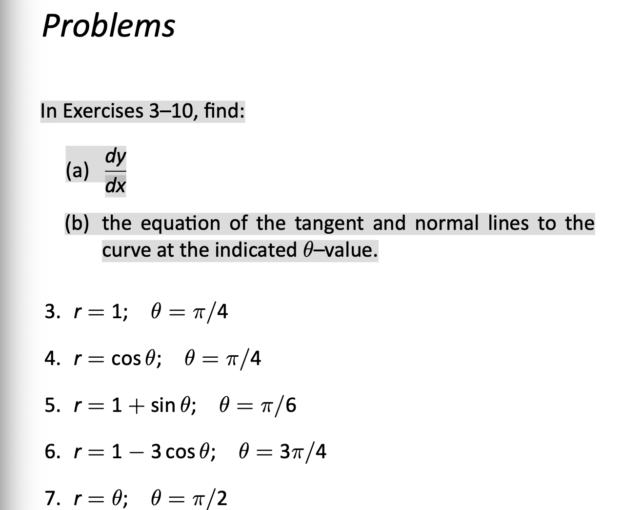 Solved ProblemsIn Exercises 3-10, ﻿find:(a) dydx(b) ﻿the | Chegg.com