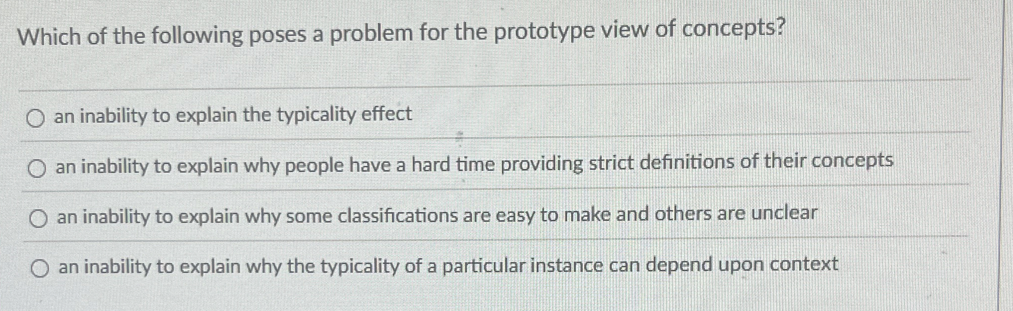 Solved Which of the following poses a problem for the | Chegg.com