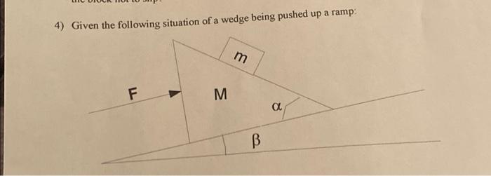 Solved 4) Given the following situation of a wedge being | Chegg.com