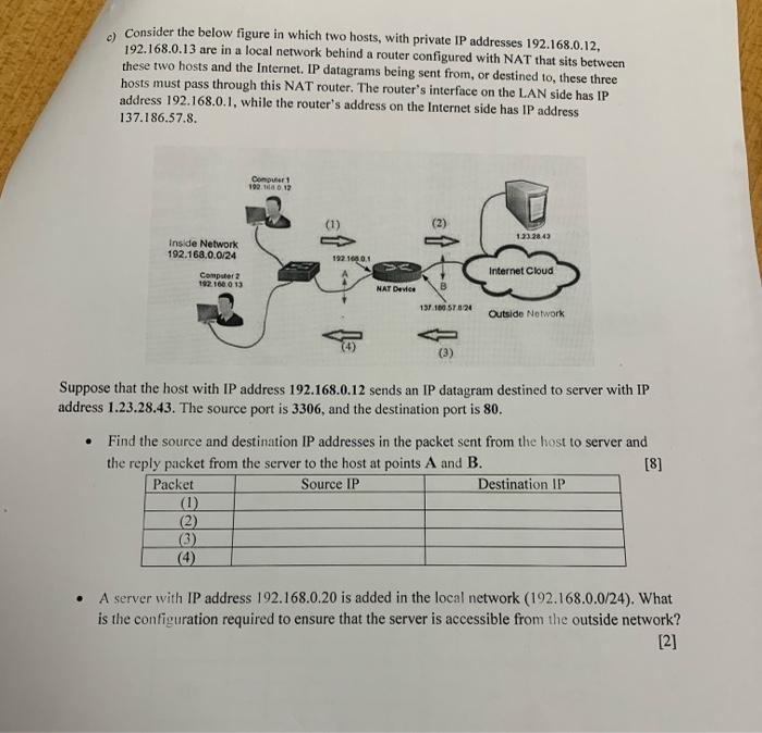 c) Consider the below figure in which two hosts, with | Chegg.com