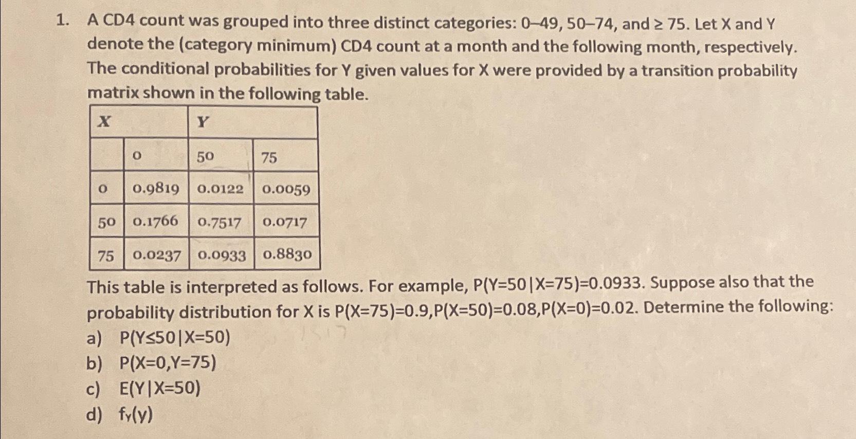 Solved A CD 4 ﻿count was grouped into three distinct | Chegg.com
