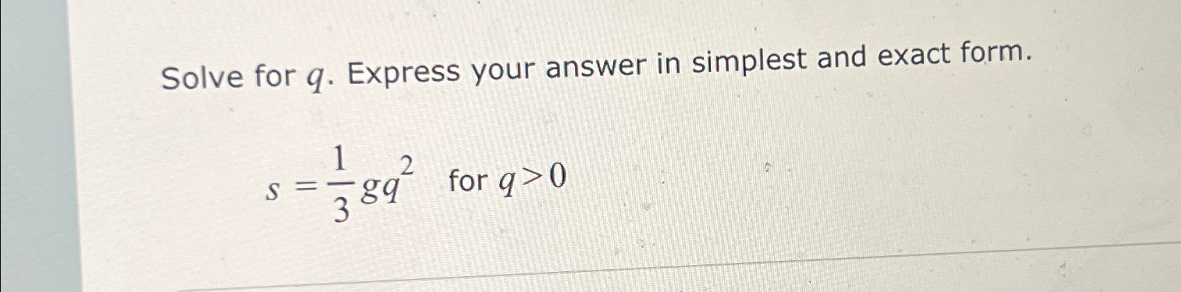 Solved Solve for q. ﻿Express your answer in simplest and | Chegg.com