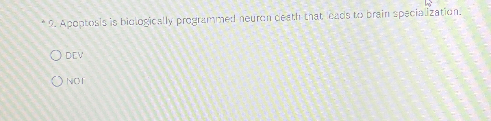 Solved Apoptosis is biologically programmed neuron death | Chegg.com