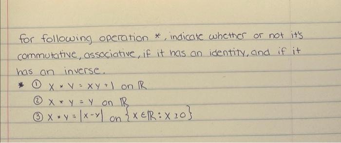 Solved for following operation & indicate whether or not | Chegg.com