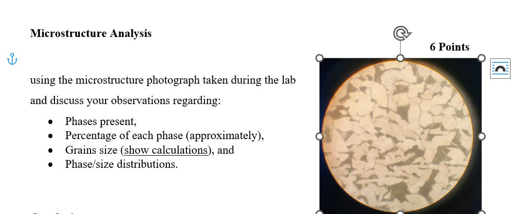 Solved Microstructure Analysis i using the microstructure | Chegg.com