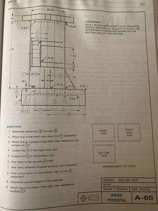 Solved Init 19 ASSIGNMENT ON A 1.00 INCH GRID SHEET 10 IN | Chegg.com