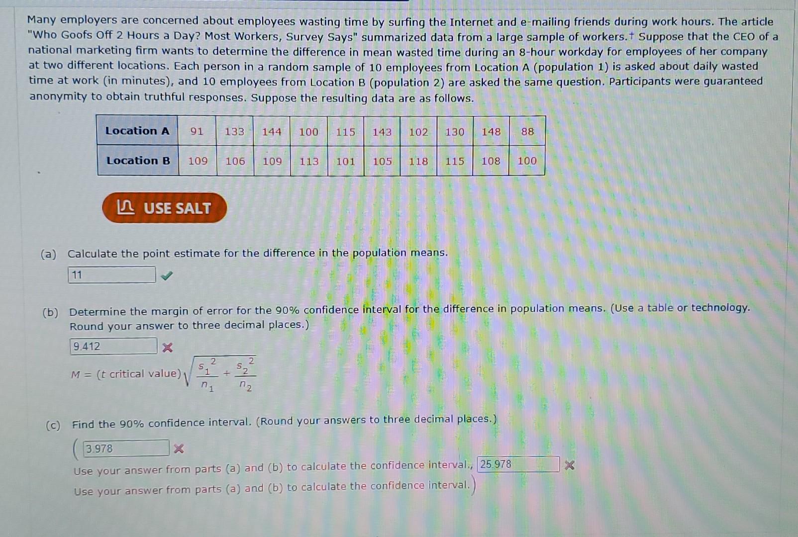 Solved Many employers are concerned about employees wasting | Chegg.com