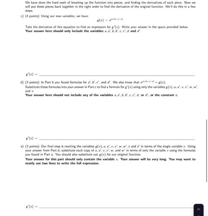 Solved 20 Points Now We Can Use The Simpler Uvw And Z 