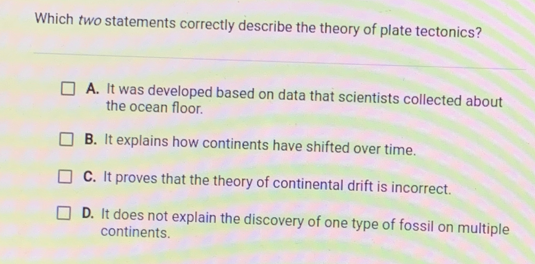 Solved Which two statements correctly describe the theory of | Chegg.com