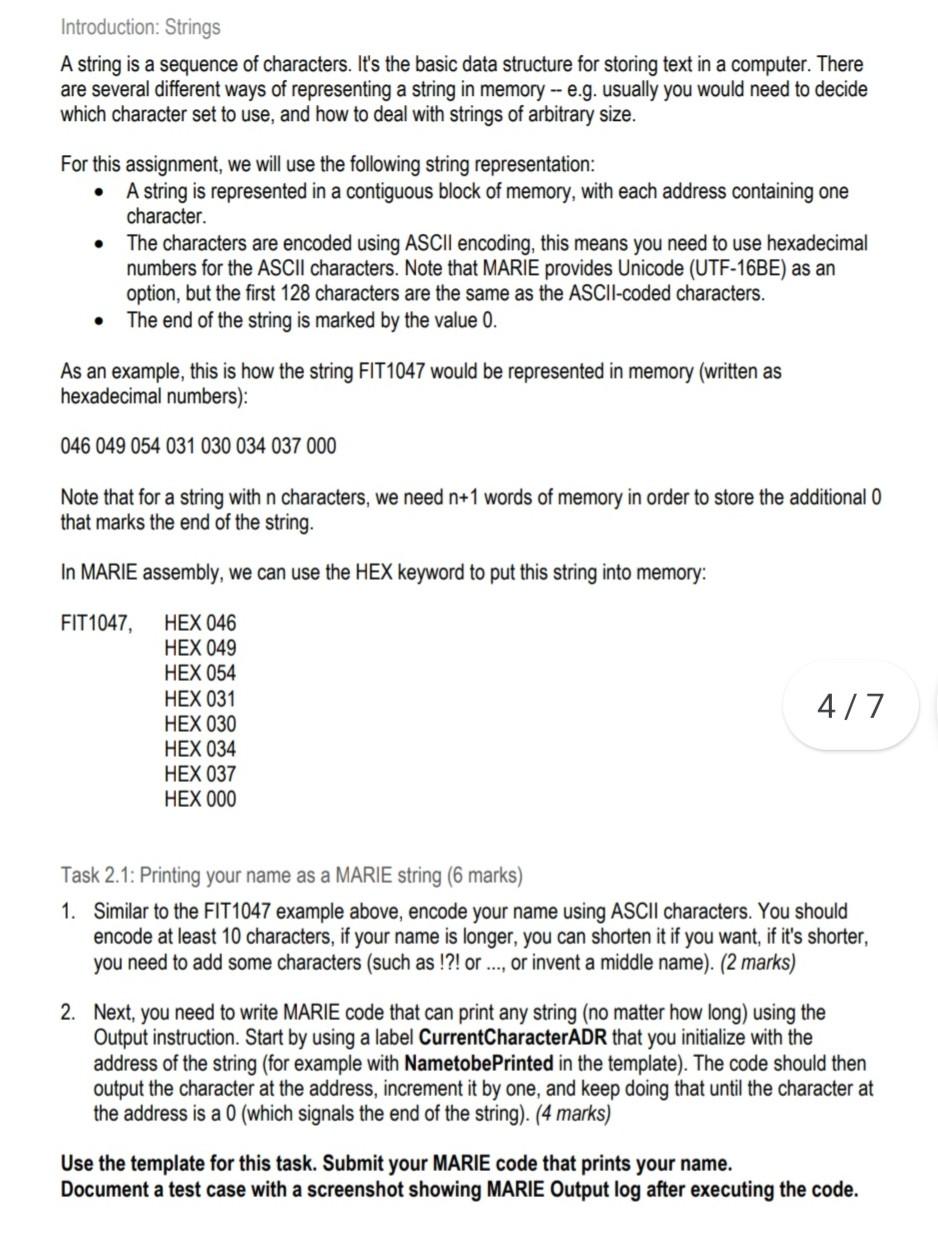 Solved A string is a sequence of characters. It's the basic | Chegg.com