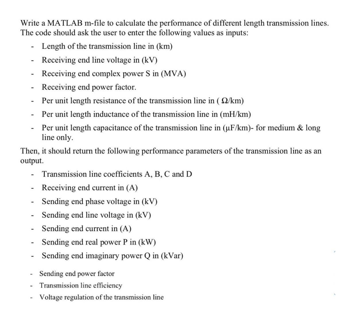 Solved - Write a MATLAB m-file to calculate the performance | Chegg.com