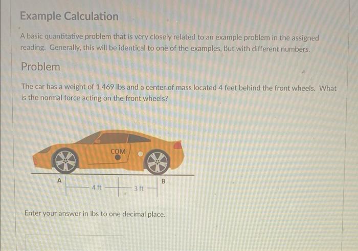 Solved Example Calculation A basic quantitative problem that | Chegg.com