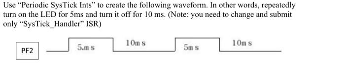 Solved Use "Periodic SysTick Ints” to create the following | Chegg.com