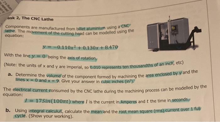 Solved Components are manufactured from billet aluminium | Chegg.com