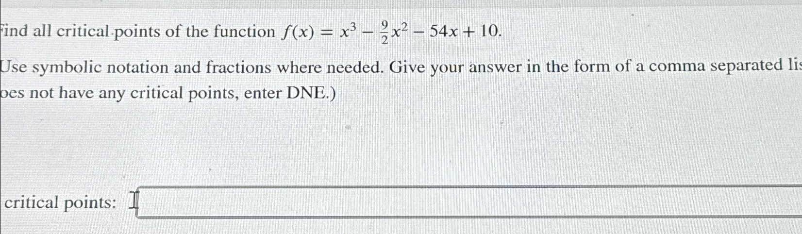 Solved Find all critical points of the function | Chegg.com