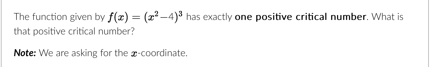 Solved The function given by f(x)=(x2-4)3 ﻿has exactly one | Chegg.com