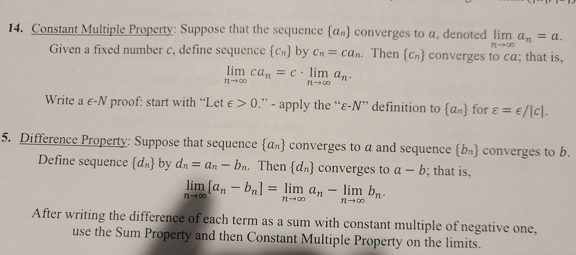 Solved 14. Constant Multiple Property: Suppose that the | Chegg.com