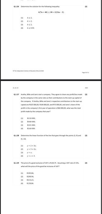 Solved MULTIPLE-CHOICE QUESTIONS: Select one correct answer | Chegg.com