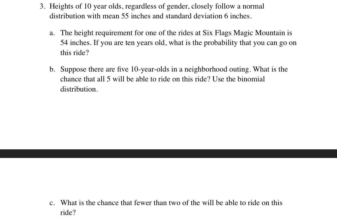 Solved Heights of 10 ﻿year olds, regardless of gender, | Chegg.com