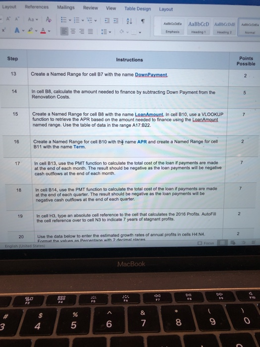 Layout References Mailings Review View Table Design