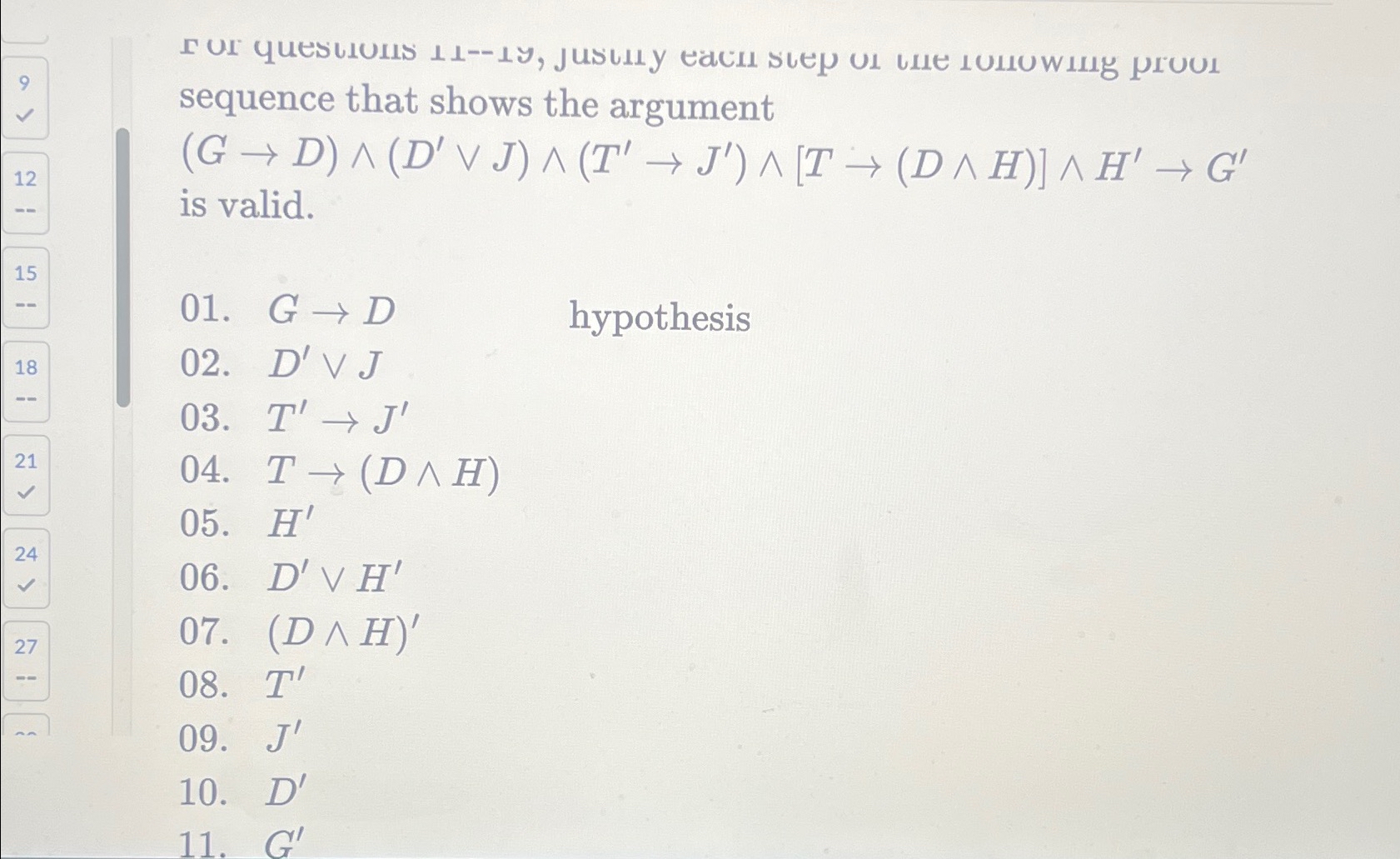 Solved For questions 11 - 19, ﻿justify each step of the | Chegg.com