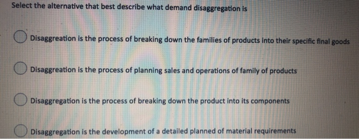 Solved Select the alternative that best describe what demand | Chegg.com