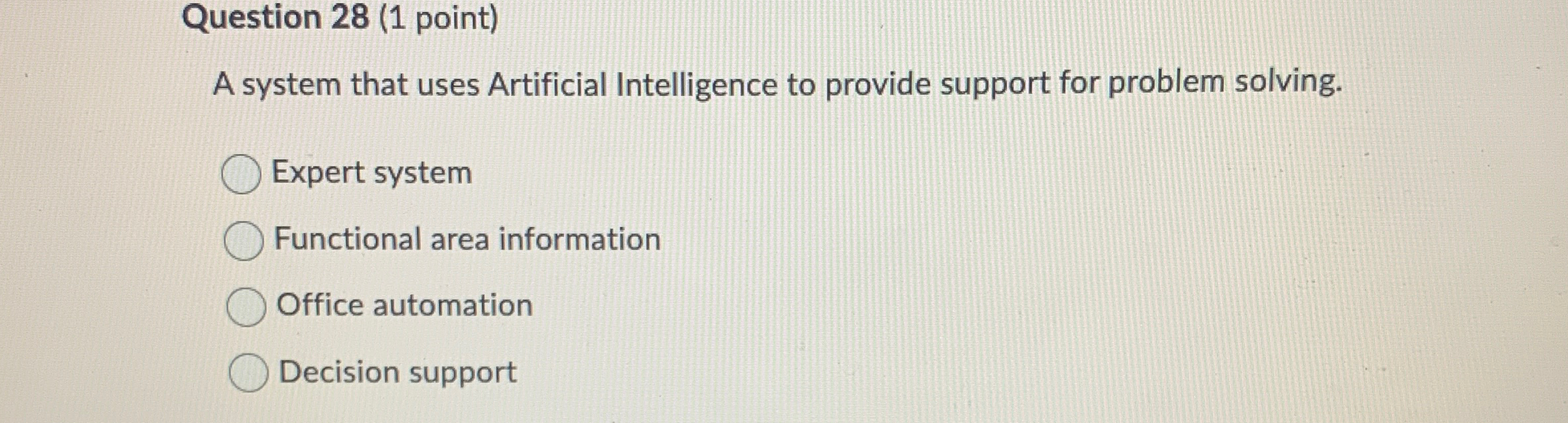 Solved Question 28 (1 ﻿point)A system that uses Artificial | Chegg.com
