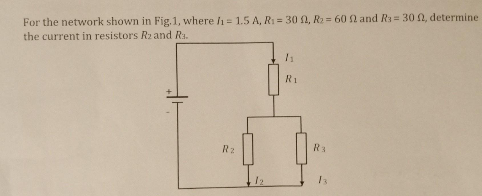 Solved For the network shown in Fig.1, where I1=1.5 | Chegg.com