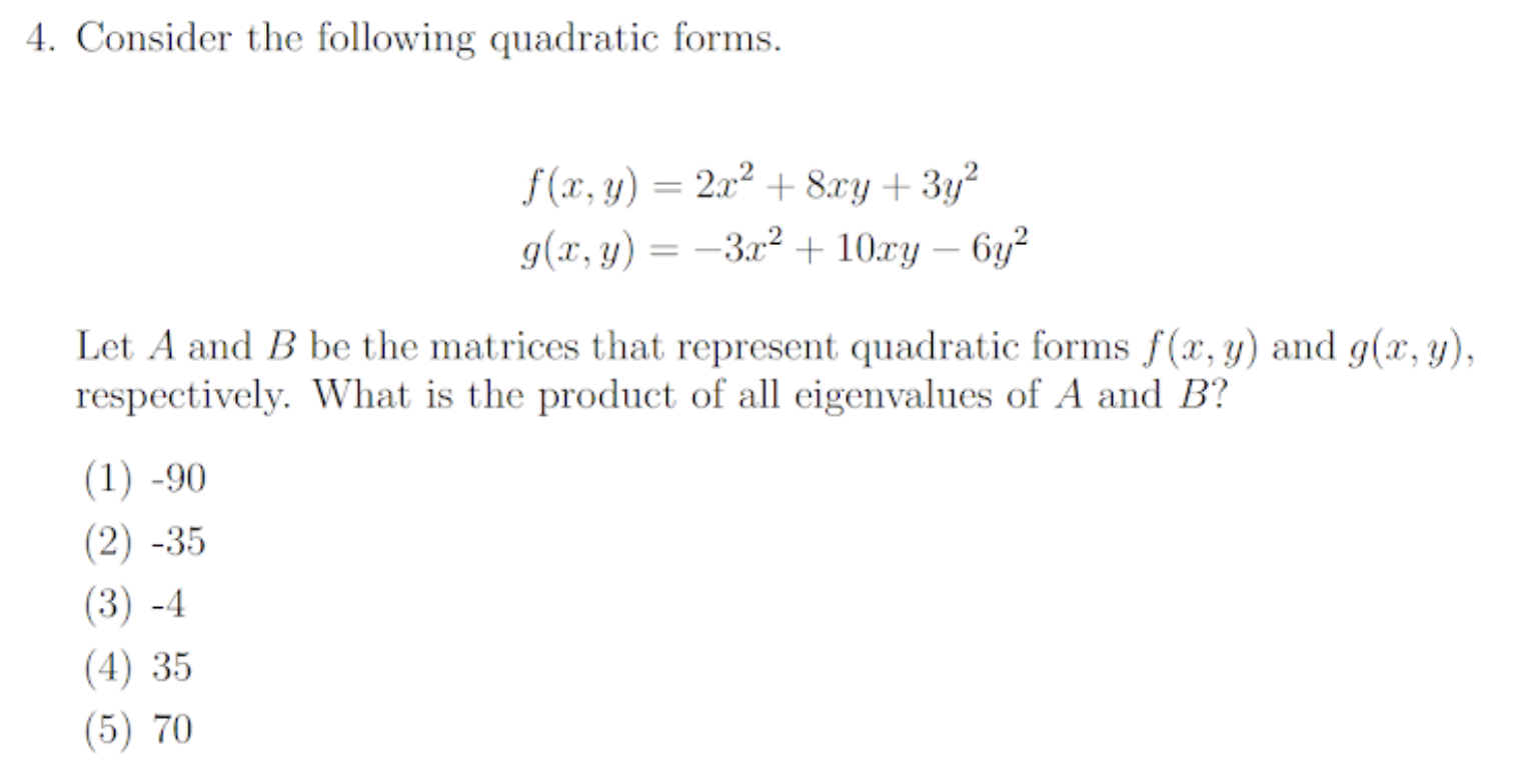 Solved Consider the following quadratic | Chegg.com
