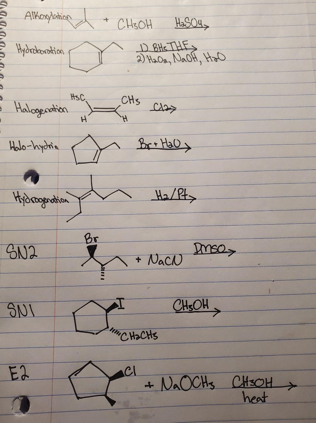 Solved SN2 Br SNI E2 +NaOCH3 heat CH3OH heat | Chegg.com