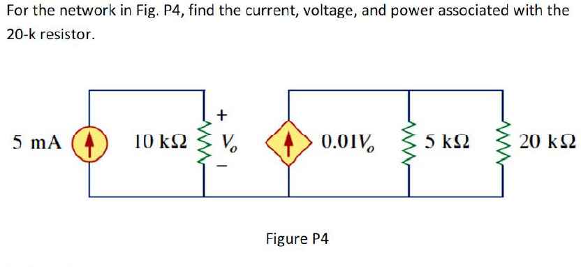 Solved For the network in Fig. P4, ﻿find the current, | Chegg.com