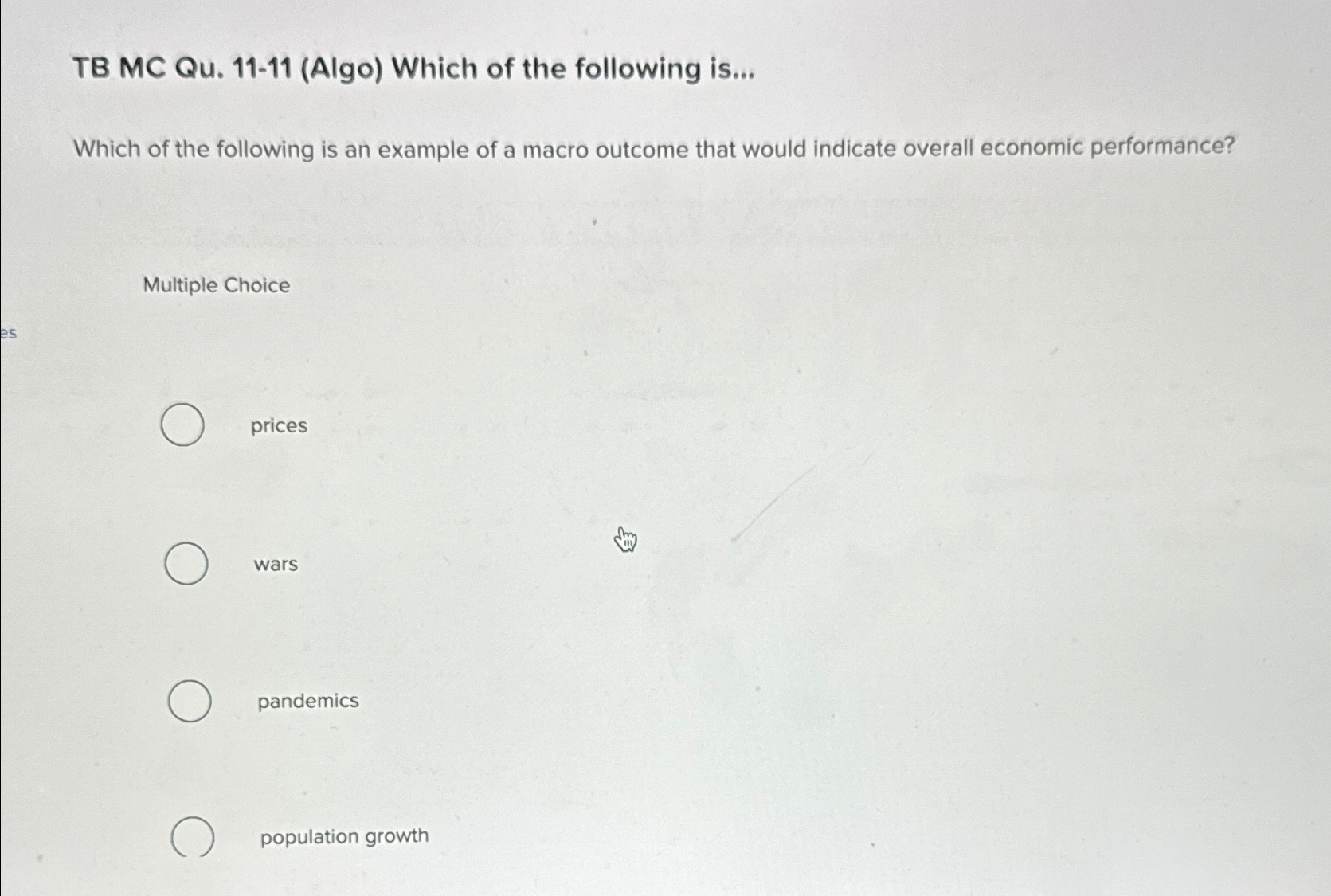 Solved TB MC Qu. 11-11 (Algo) Which of the following | Chegg.com Solved TB MC Qu. 11-11 (Algo) Which of the following | Chegg.com