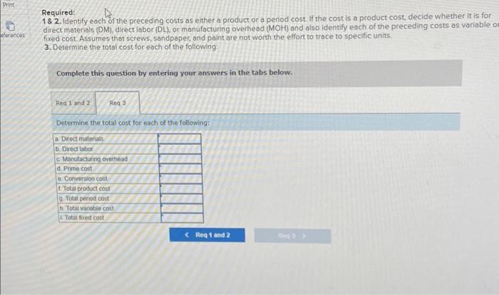 Solved Required: 1 \& 2 . Identify each of the preceding | Chegg.com