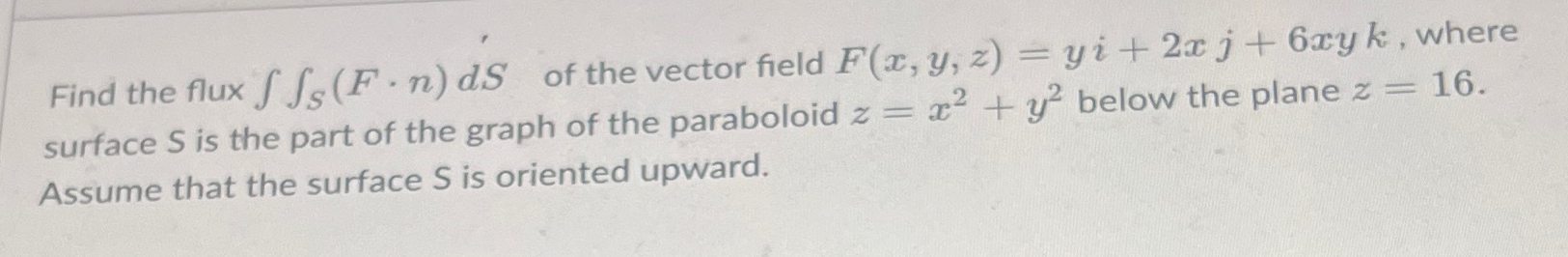 Find the flux ∬S(F*n)dS ﻿of the vector field | Chegg.com