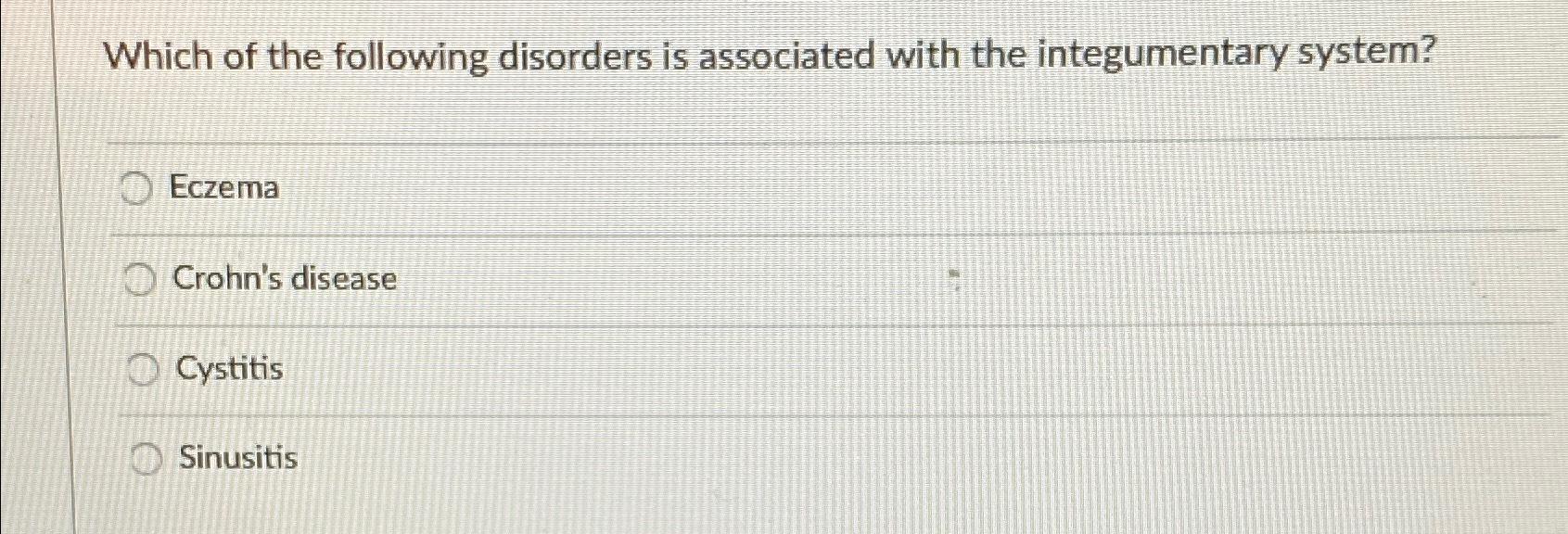 Solved Which of the following disorders is associated with | Chegg.com