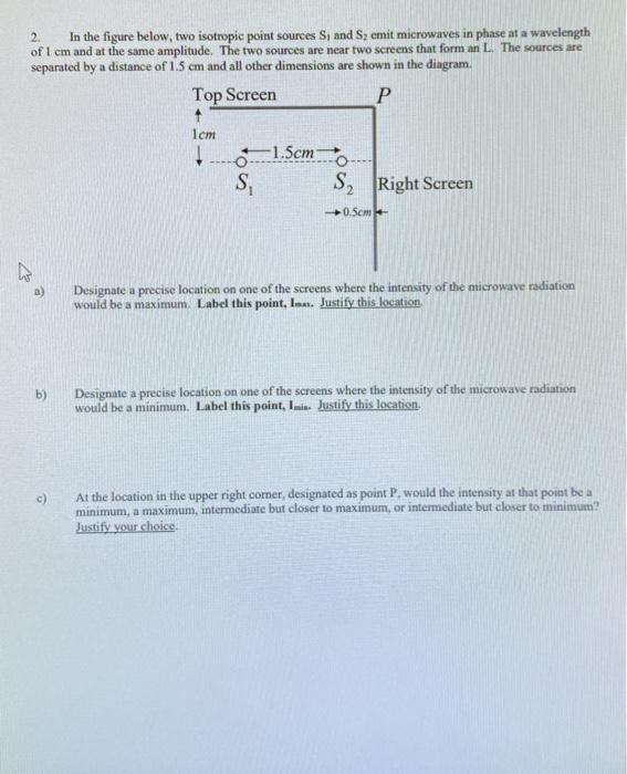 Solved 2. In the figure below, two isotropic point sources | Chegg.com