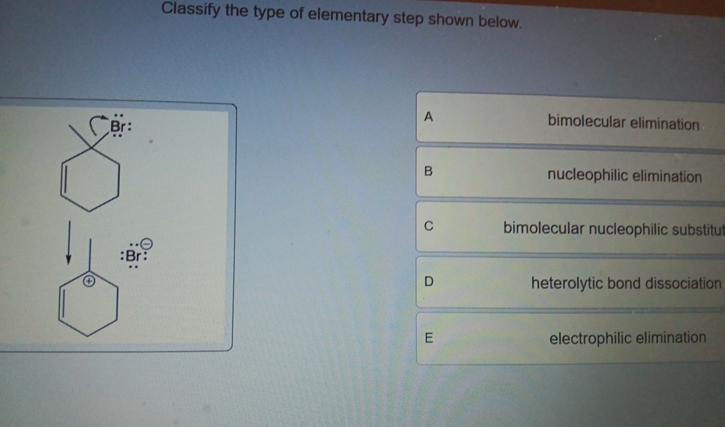 Solved Classify the type of elementary step shown | Chegg.com