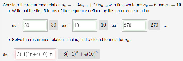 Solved Consider the recurrence relation an=-3an-1+10an-2 | Chegg.com