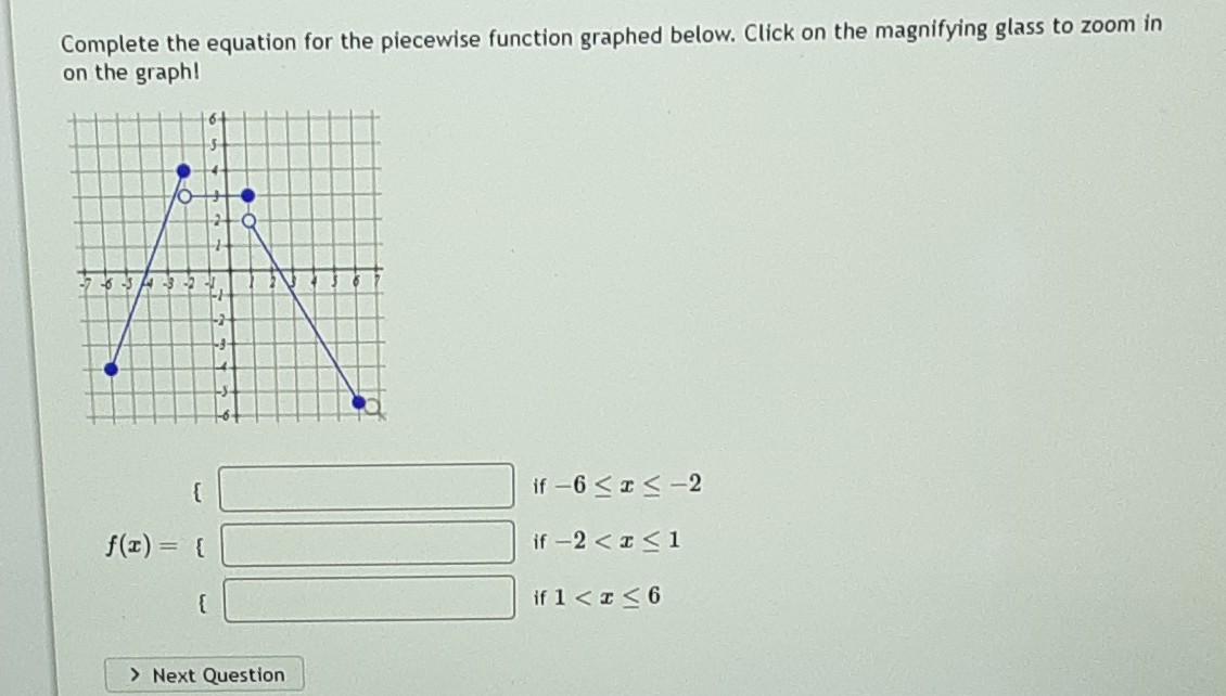Solved Complete the equation for the piecewise function | Chegg.com