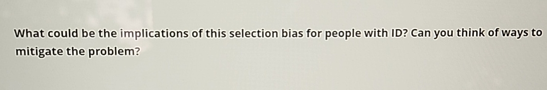 Solved What could be the implications of this selection bias | Chegg.com
