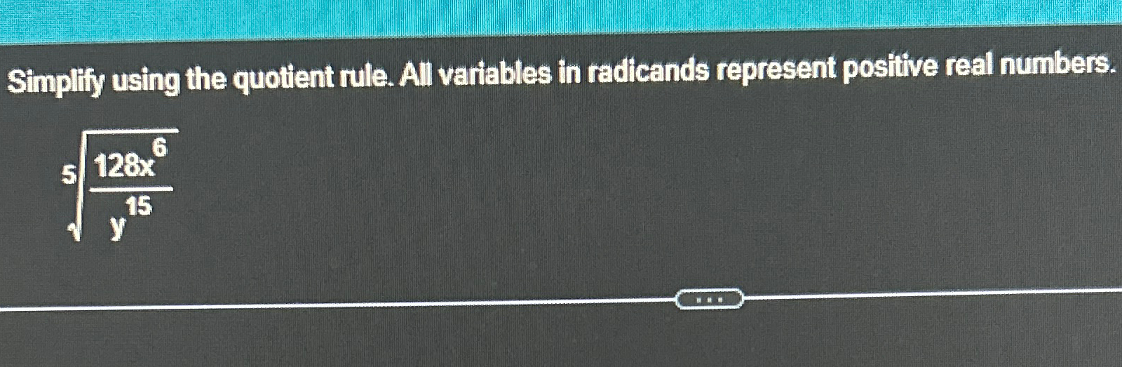 Solved Simplify using the quotient rule. All variables in | Chegg.com