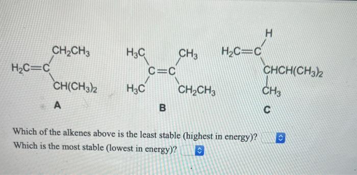 Solved H2C=CHCH2CH2CH2CH3 CH3CH2CH2 H c=ć = CH3CH2CH2 CH3 | Chegg.com