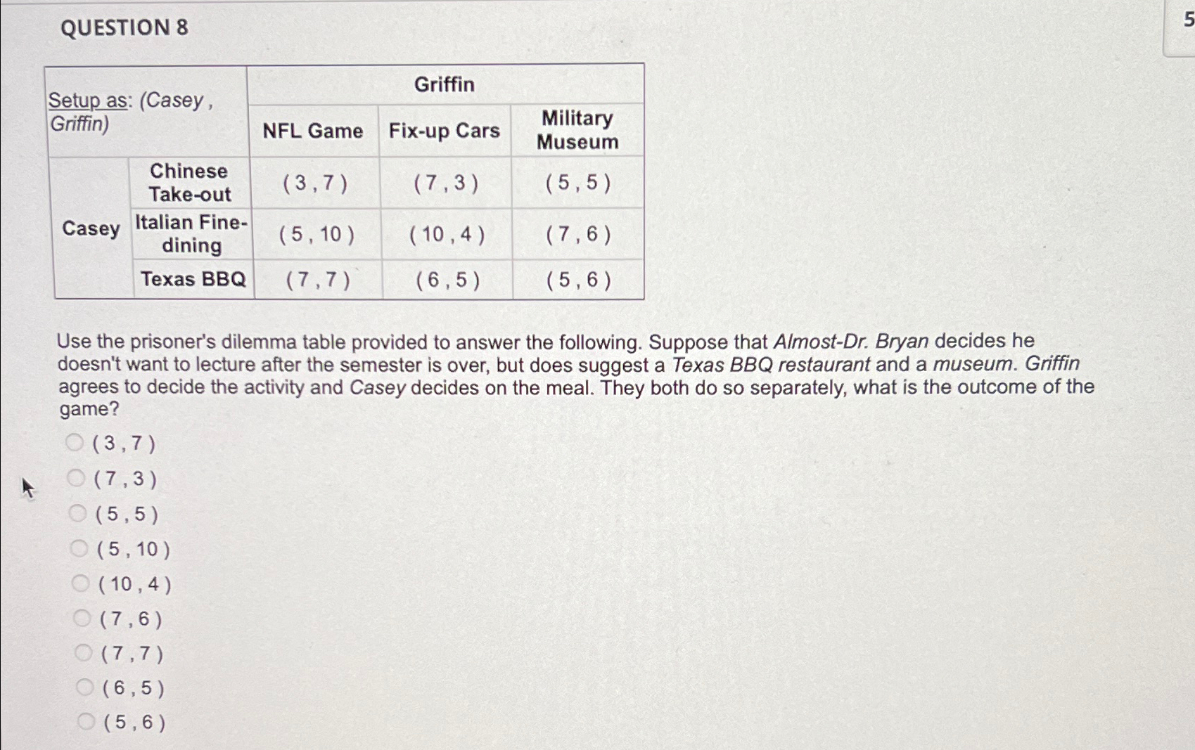 Solved QUESTION 8\table[[{\table[[Setup as: | Chegg.com
